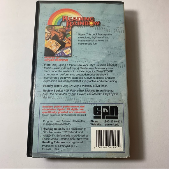 Other | Vintage 1996 Reading Rainbow Vhs Tape Pbs Kids Show | Poshmark